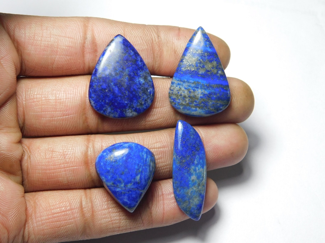 4 Pcs. Amazing Quality Lapis Lazuli Gemstone Natural Lapis Lazuli ...