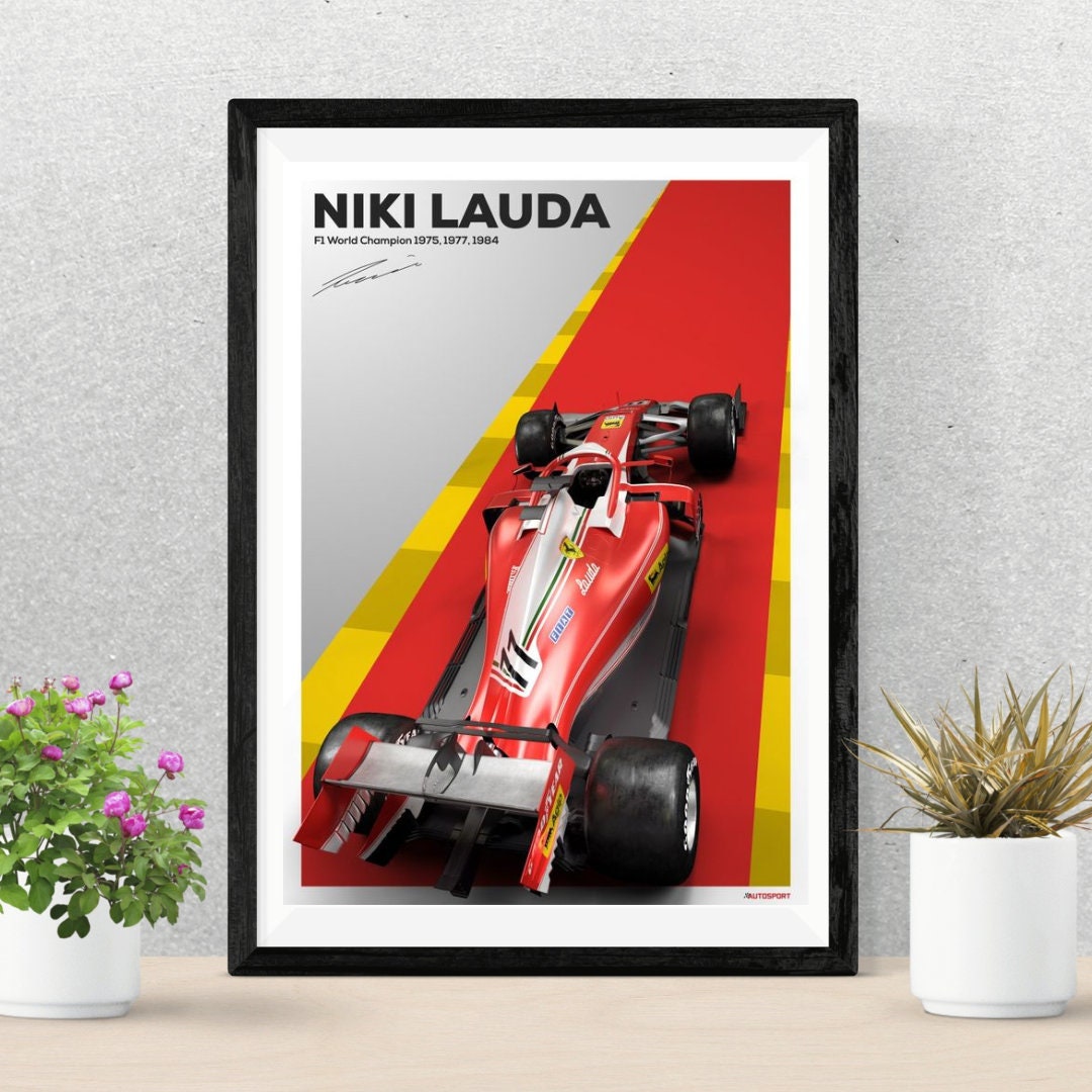 NIKI LAUDA POSTER F1 World Champion 1975,1977, 1984 Poster Niki Lauda ...