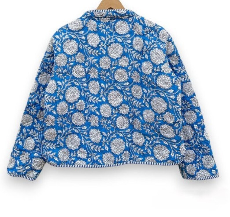 Cotton Burfi Quilted Blockprint Jacket Winter Reversible Jacket Boho ...