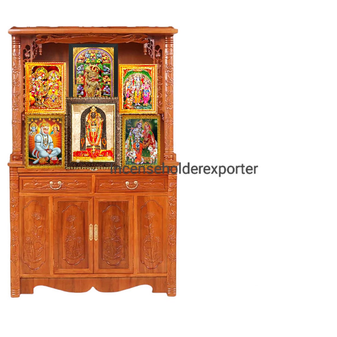 Hindu Religious Temple Brown Pooja Mandir Wooden Temple Mandir ...