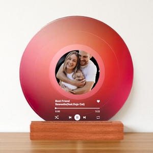Custom Vinyl Record Photo Plaque for Him or Her Best Anniversary Gift ...