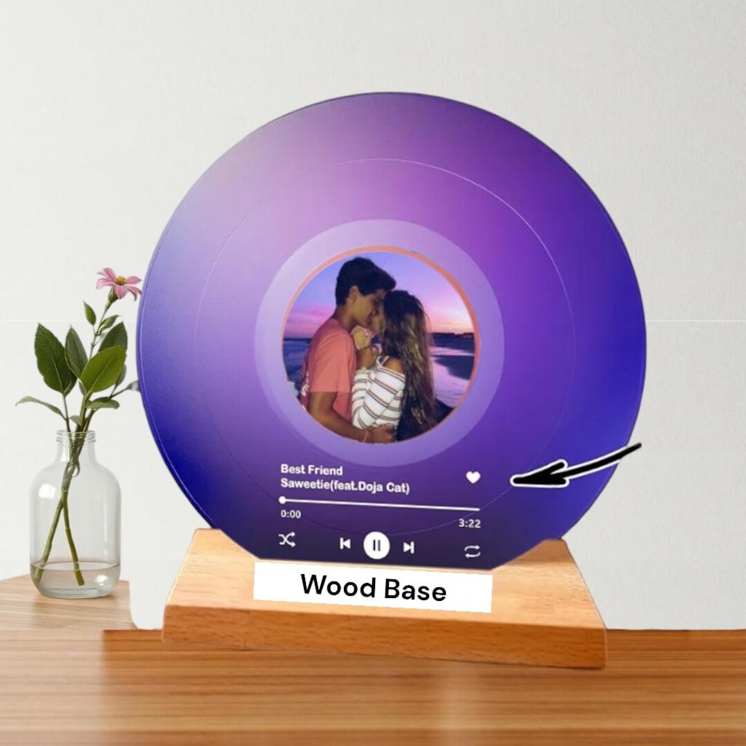 Custom Vinyl Record Photo Plaque for Him or Her Best Anniversary Gift ...