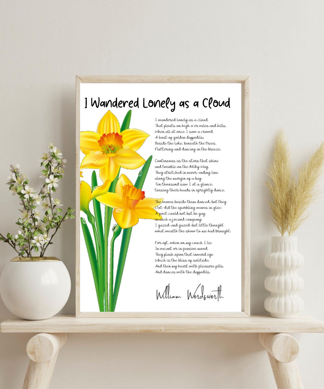 William Wordsworth, I Wandered Lonely as a Cloud Quote, Book Printable ...