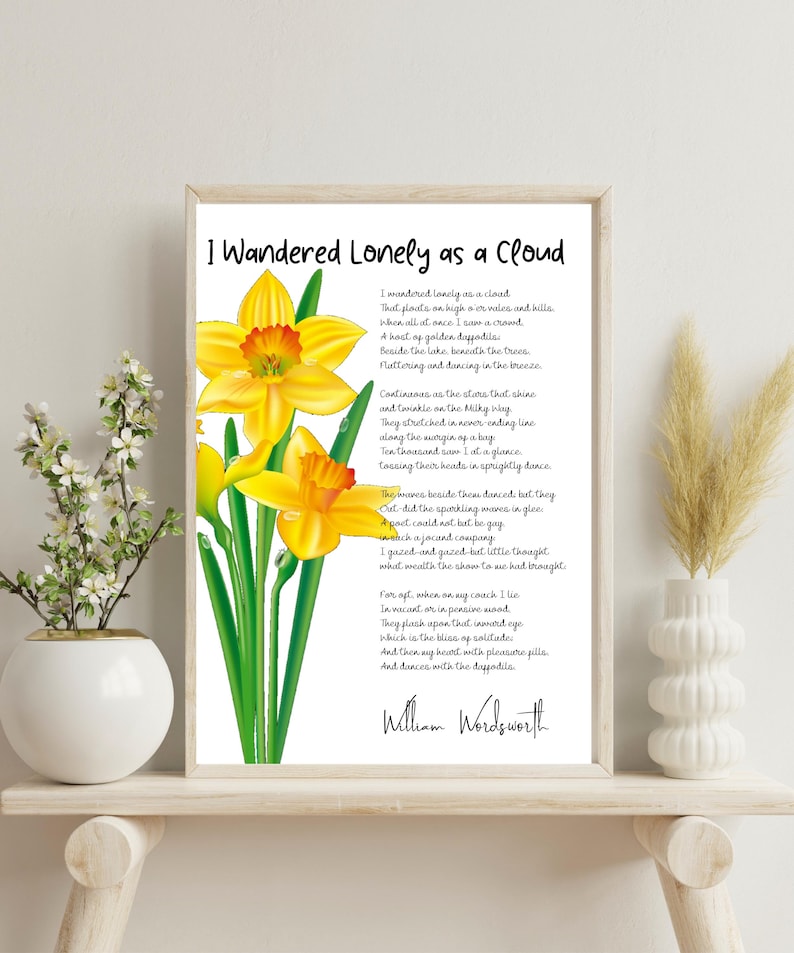 William Wordsworth, I Wandered Lonely as a Cloud Quote, Book Printable ...