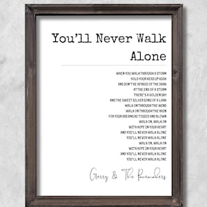 Printable Wall Art | You’ll Never Walk Alone Poster | Inspirational ...