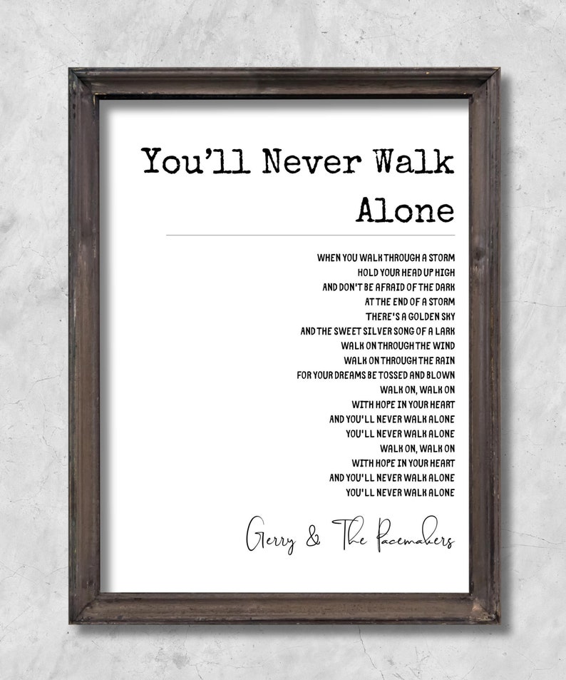 Printable Wall Art | You’ll Never Walk Alone Poster | Inspirational ...