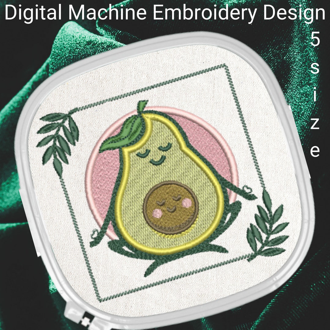 Avocado Machine Embroidery Design-meditating Avocado Embro Pattern ...