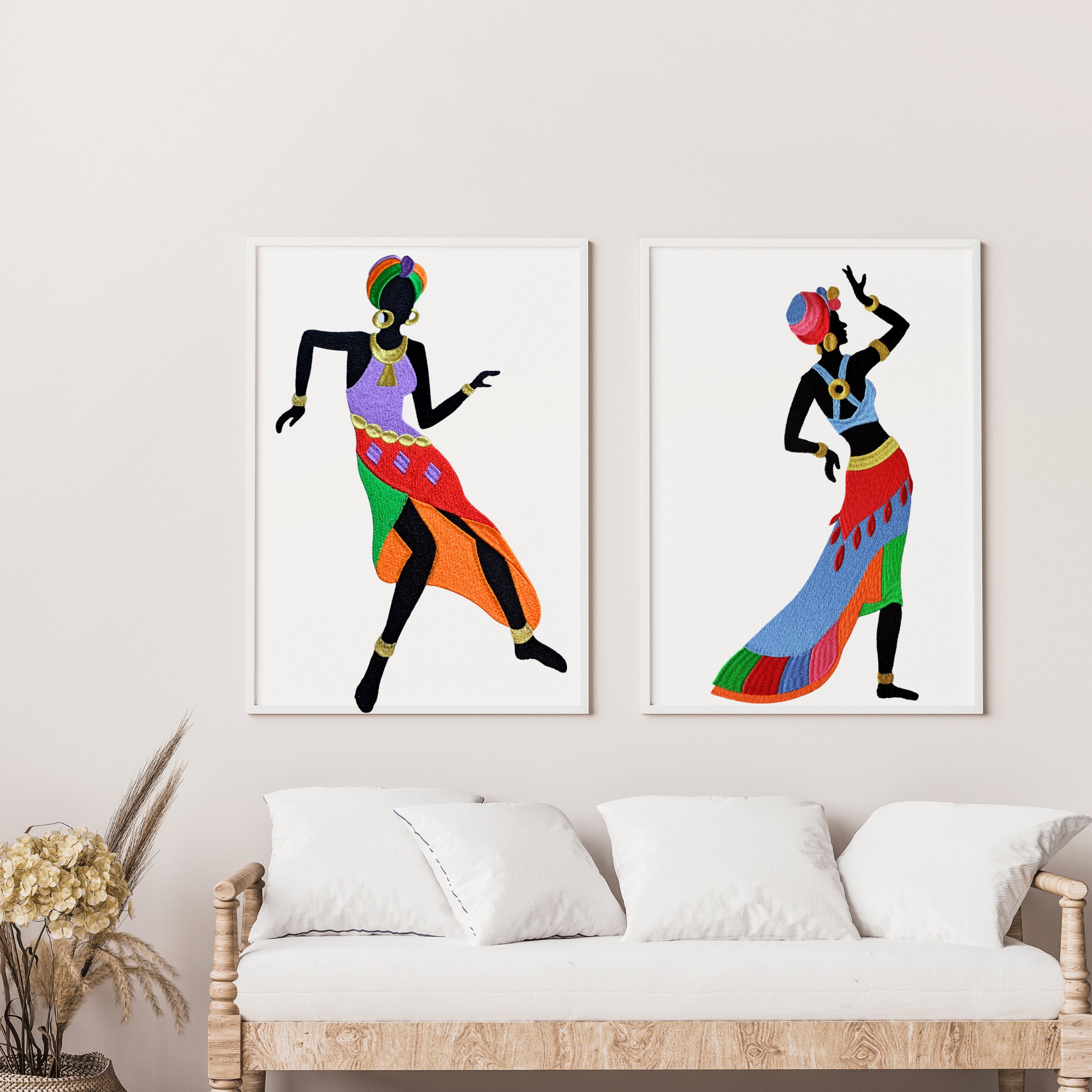 Dancer Woman Machine Embroidery Pattern Ethnic Dancing Woman - Etsy