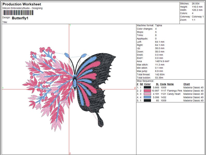 Flower Butterfly Machine Embroidery Design File-download Instantly-5 ...