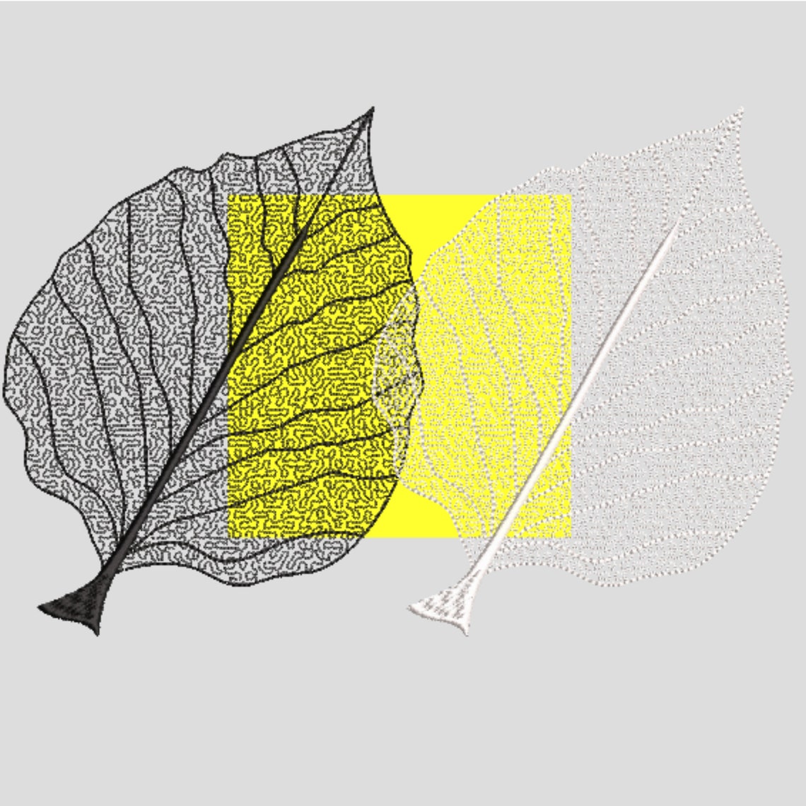 Leaf Machine Embroidery Design, Leaf Silhouette Digital Embroidery File ...