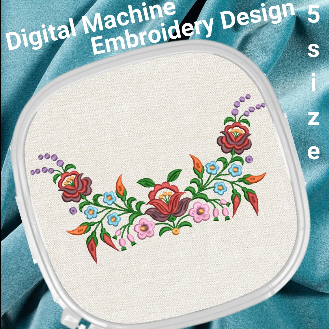 Curved Border Flower Machine Embroider Design-digital Instant Download ...