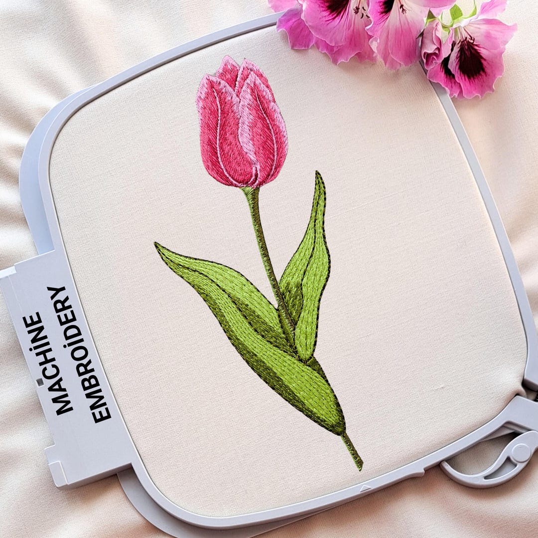 Tulip Flower Machine Embroidery Pattern 10 Size Artistic Tulip ...