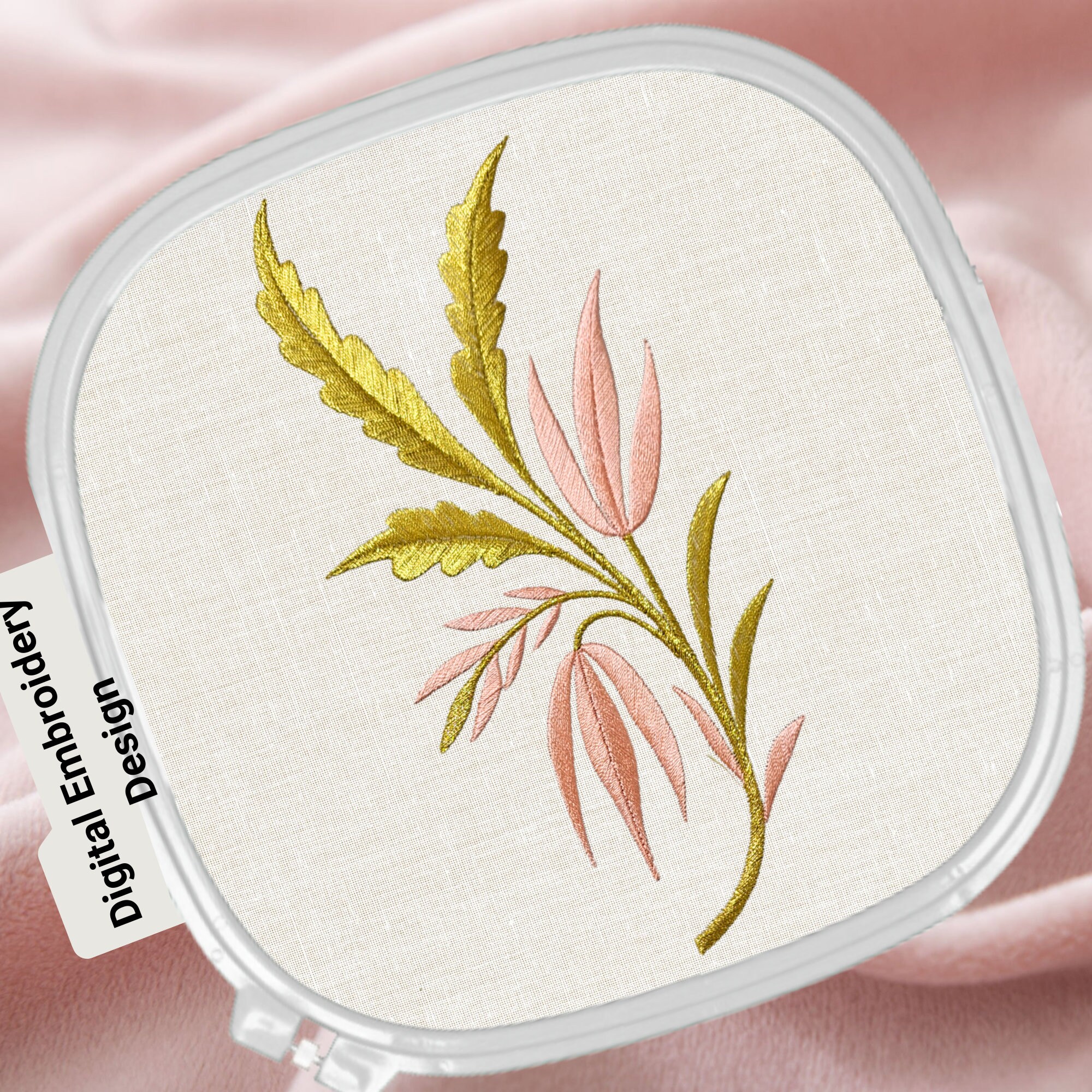 Turkish Folk Tulip Machine Embroidery Design Vintage Goldwork Flower ...