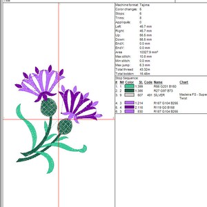 Flower Machine Embroidery Design Cornflower Embroidery File - Etsy
