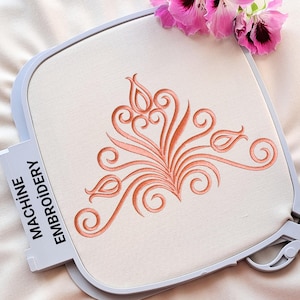 Corner Border Tulip Machine Embroidery Design, Turkish Elegant Edge ...