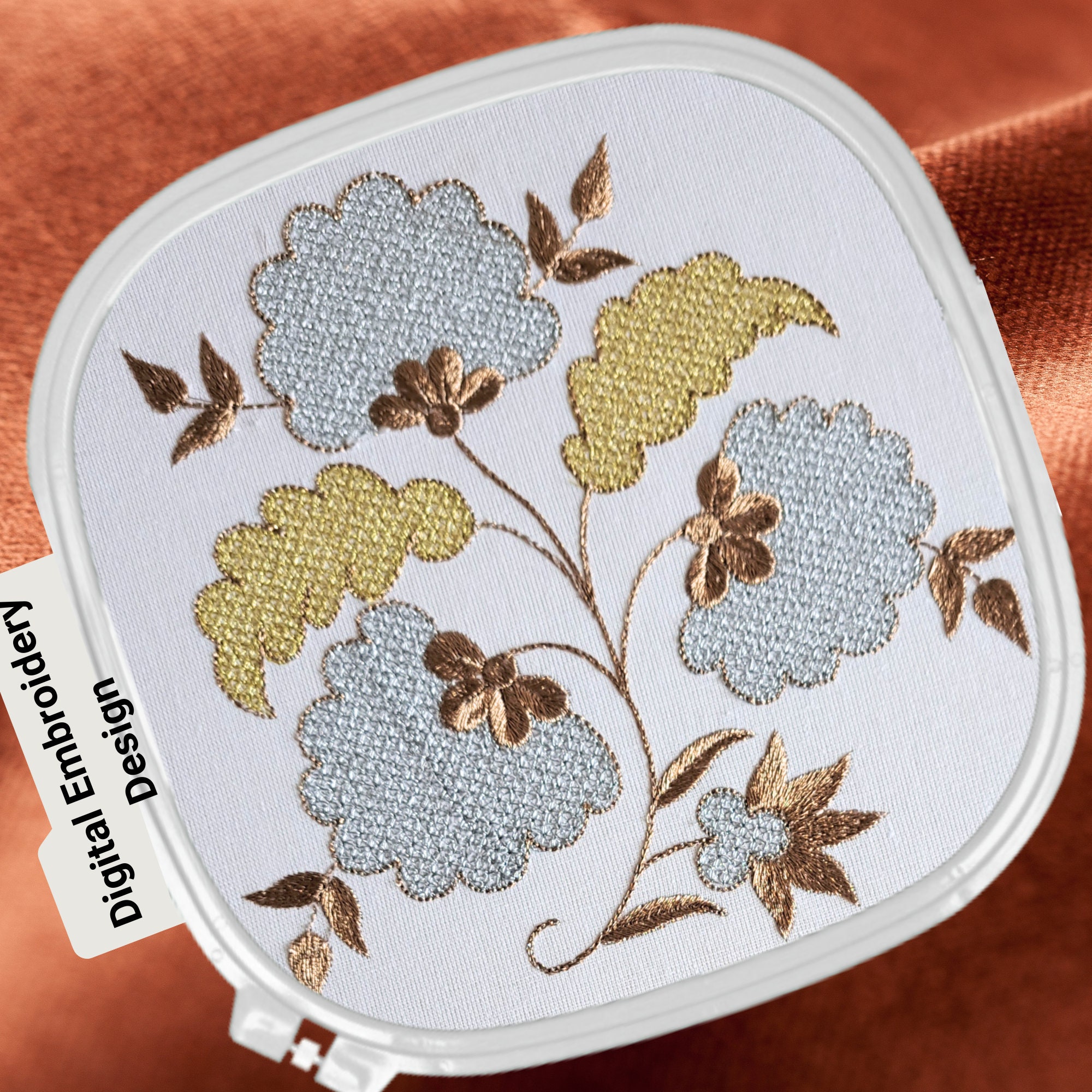 Turkish Folk Embroidery Art Gold Flower Machine Embroidery With Flowers ...