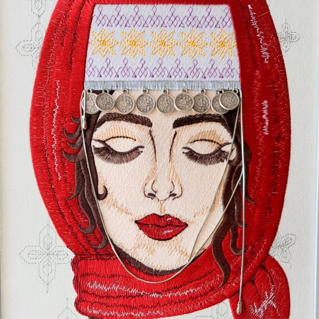 Woman Artistic Machine Embroidery Design, Digital Ethnic Female ...