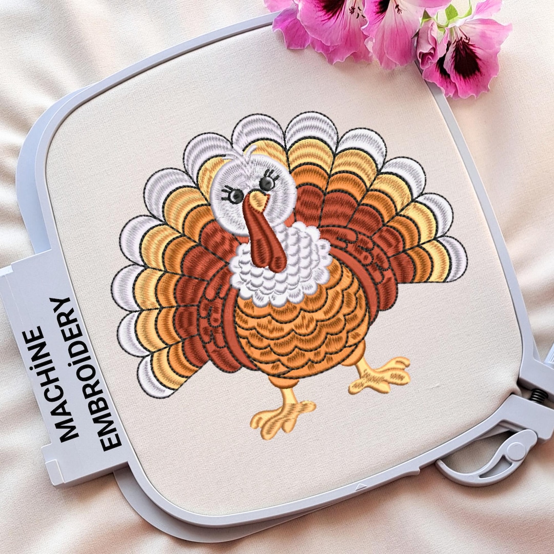 Thanksgiving Turkey Embroidery Design Festive Machine Embroidery ...