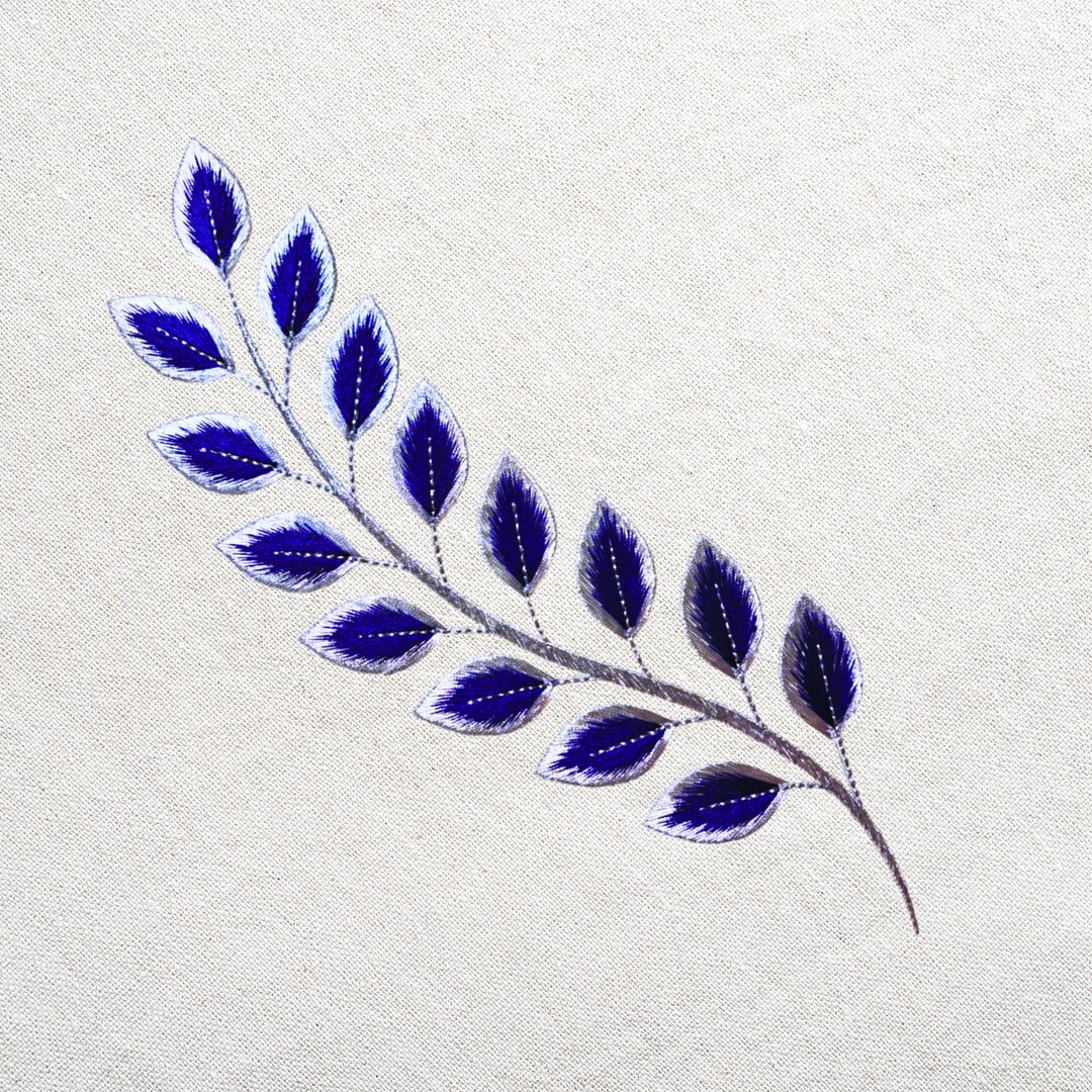 Elegant Leaf Branch Machine Embroidery Design Digital File for 4X4 Hoop ...