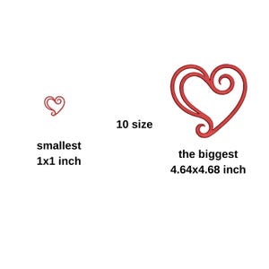 Outline Heart Machine Embroidery Design: Small Script Pattern (digital ...