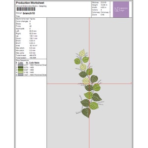 Plant Branch Embroidery Design, Botanical Vines Machine Digital Pattern ...
