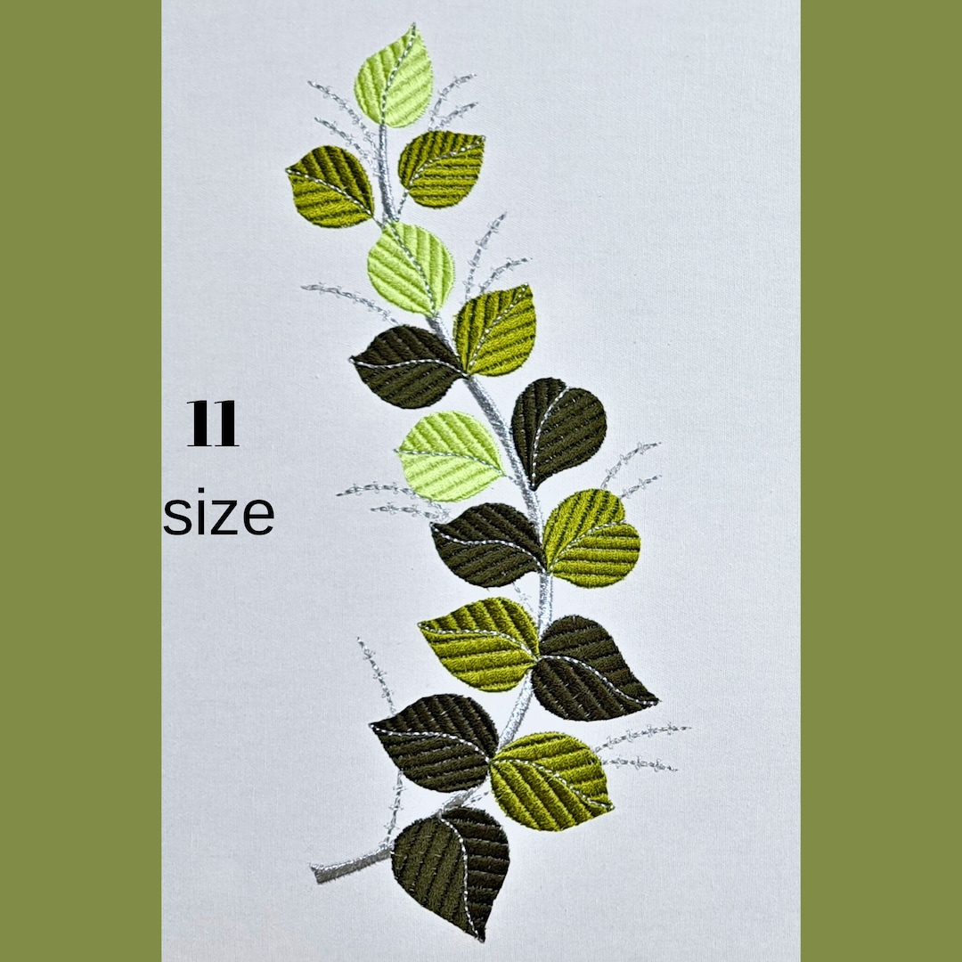 Plant Branch Embroidery Design, Botanical Vines Machine Digital Pattern ...