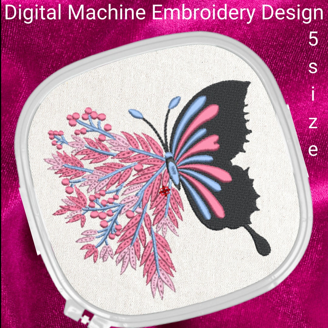 Flower Butterfly Machine Embroidery Design File-download Instantly-5 ...