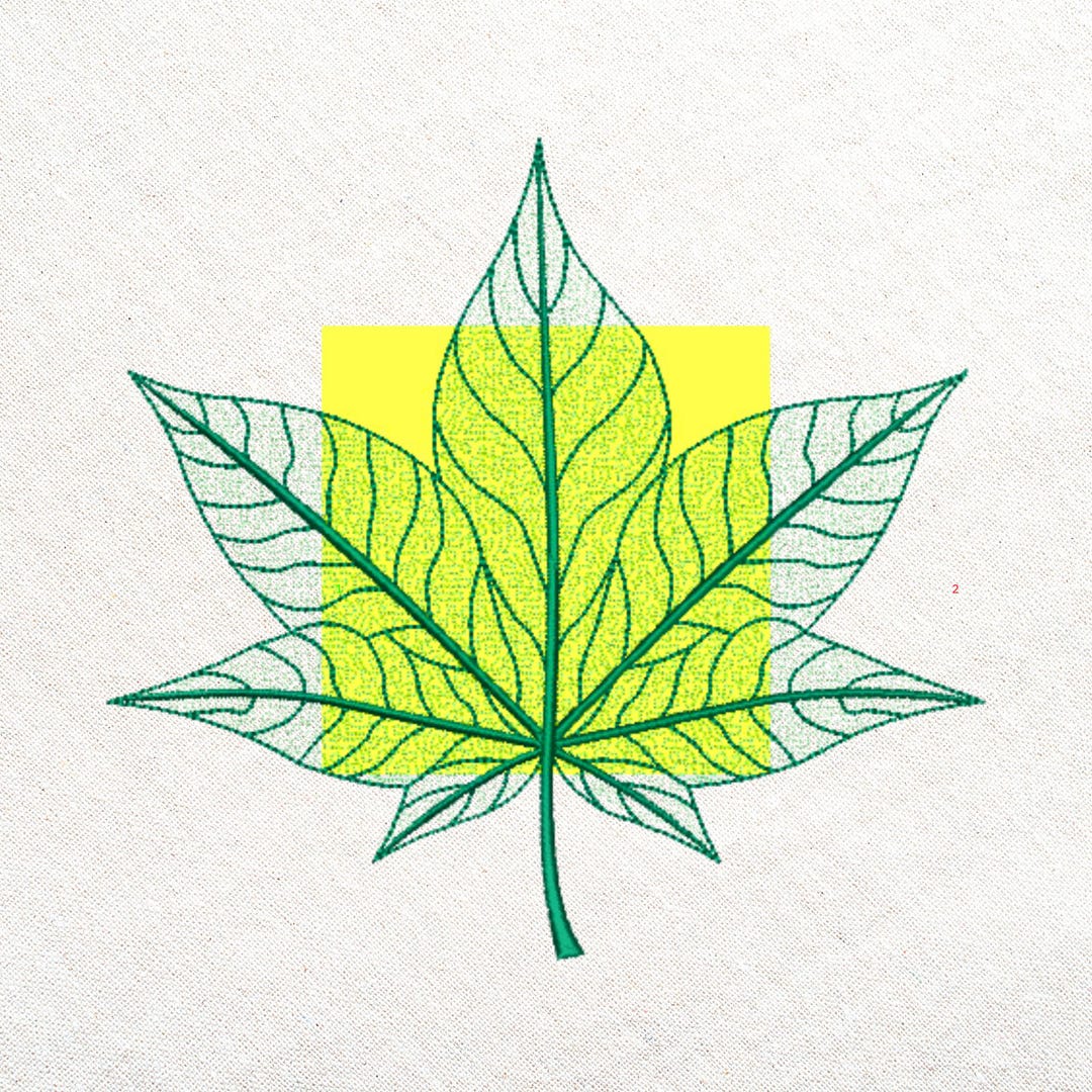 Leaf Transparent Machine Embroidery Design, Elegant Fall Easy Maple ...