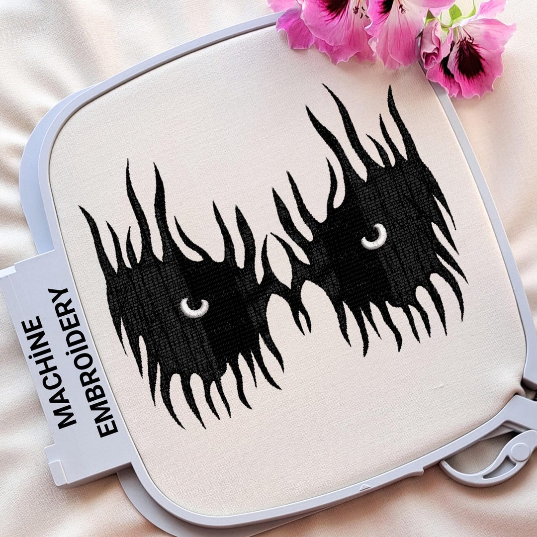 Halloween Spooky Eye Machine Embroidery Design - Black Eerie Embroidery ...