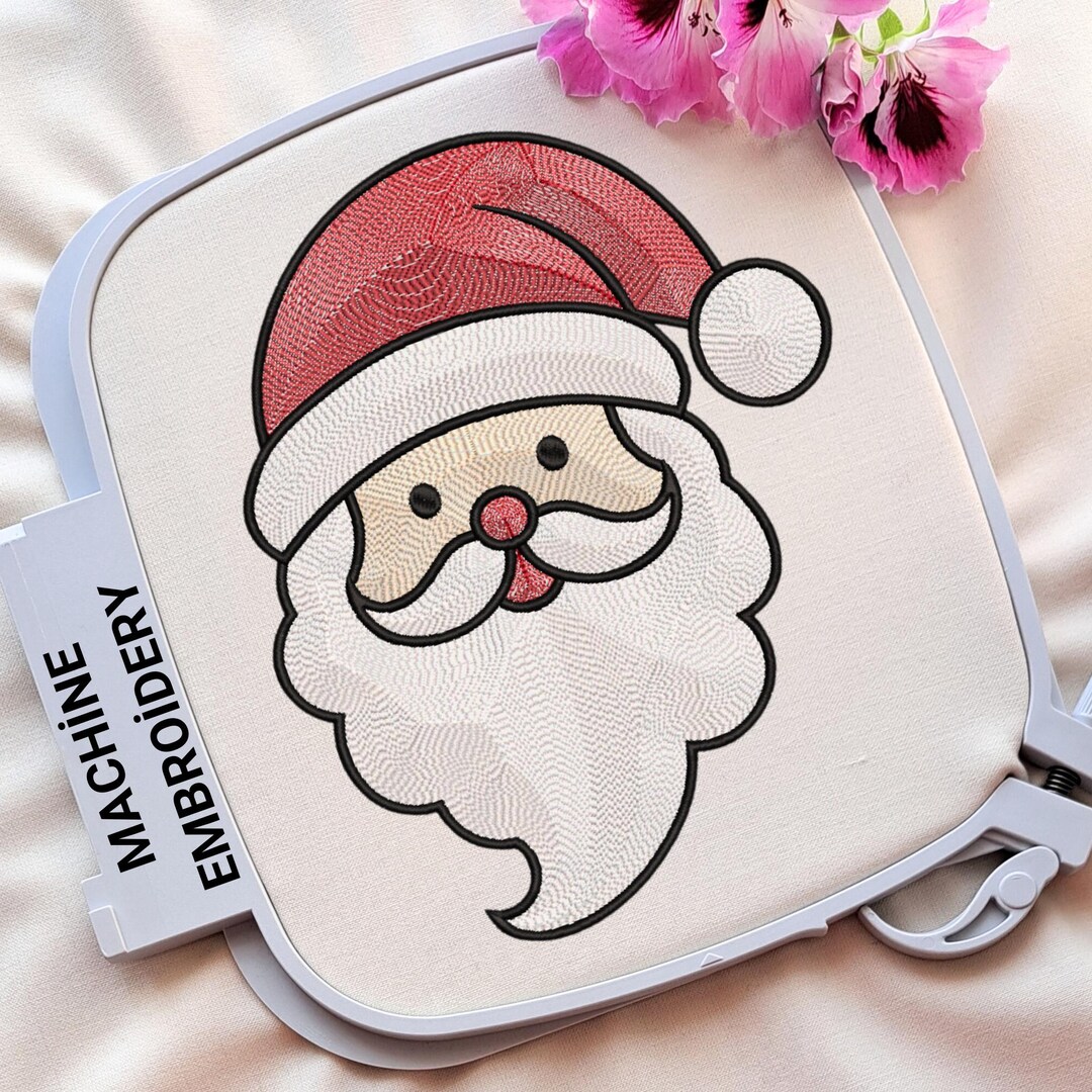 Cute Santa Face Embroidery Design - 4X4 & 10 Size Perdect for Christmas ...