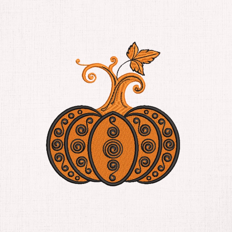 Fall Pumpkin Embroidery Design Thanksgiving Halloween Pattern File 10 ...