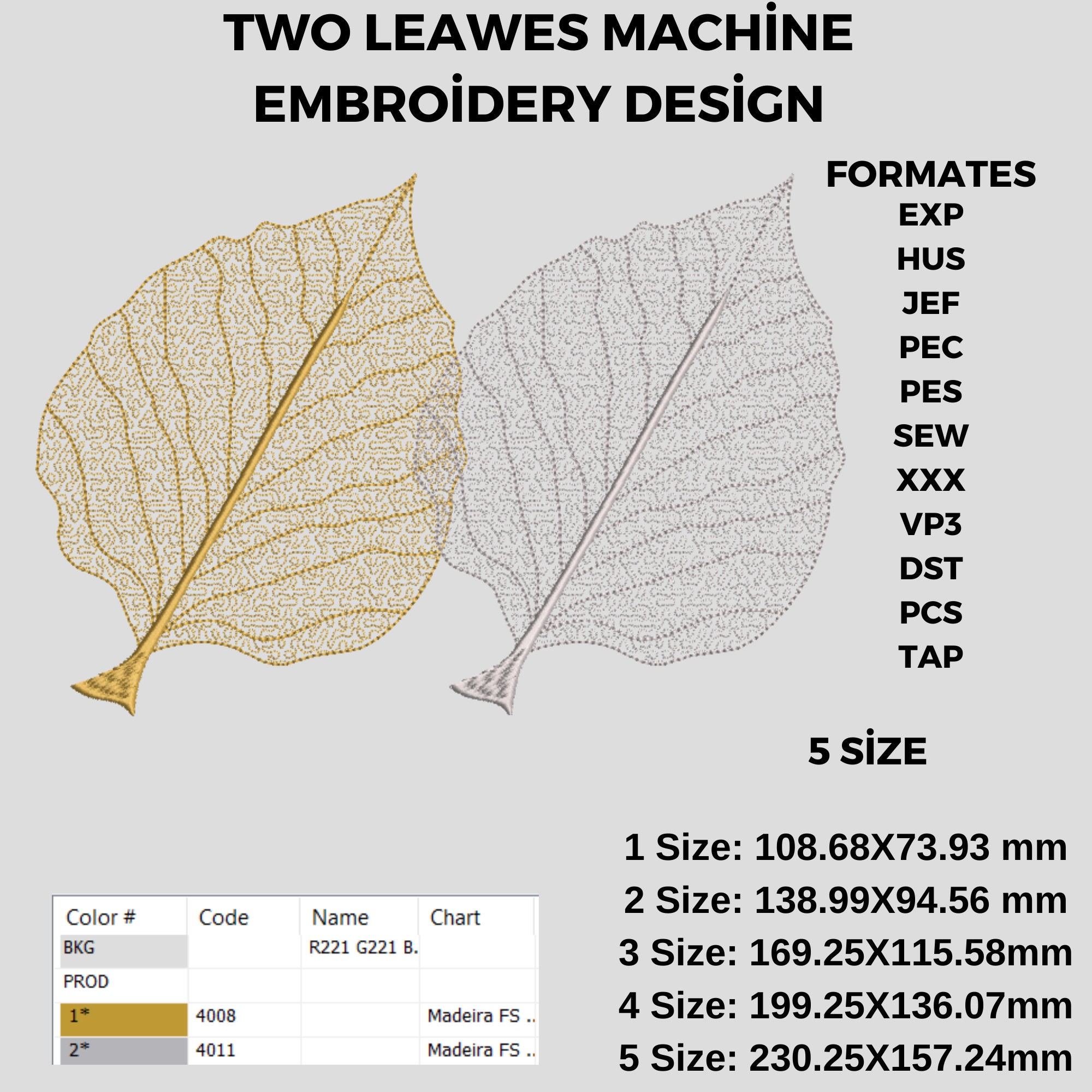 Leaf Machine Embroidery Design, Leaf Silhouette Digital Embroidery File ...