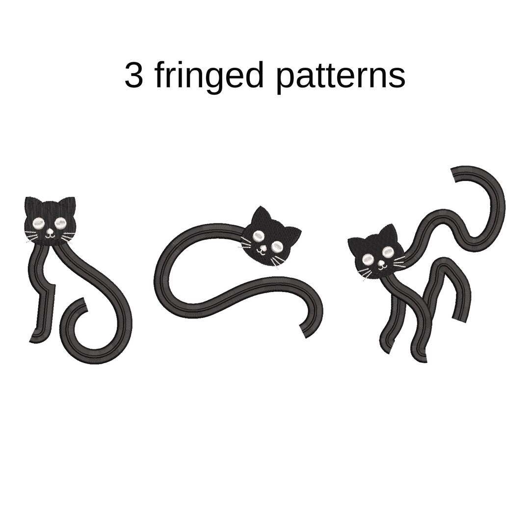 Fringed Cat Embroidery Design: Boho Halloween Set (digital Download - Etsy
