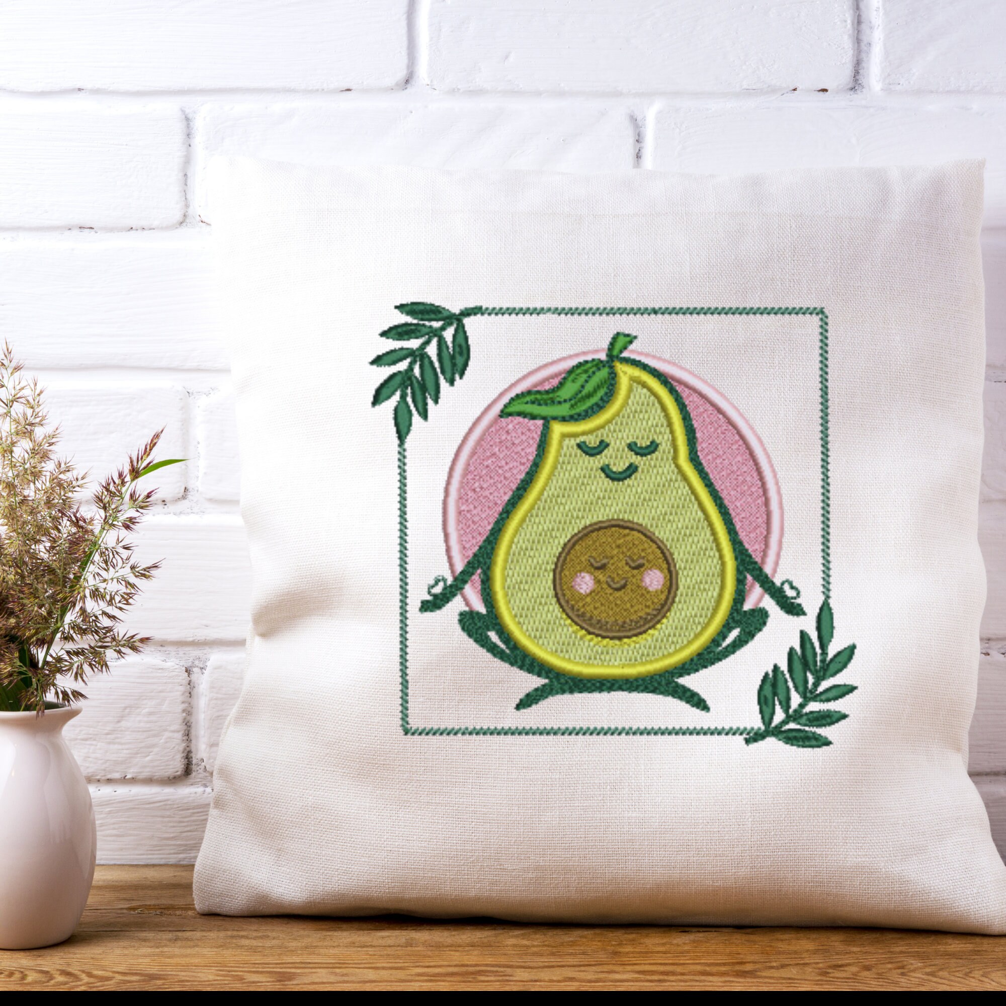 Avocado Machine Embroidery Design-meditating Avocado Embro Pattern ...