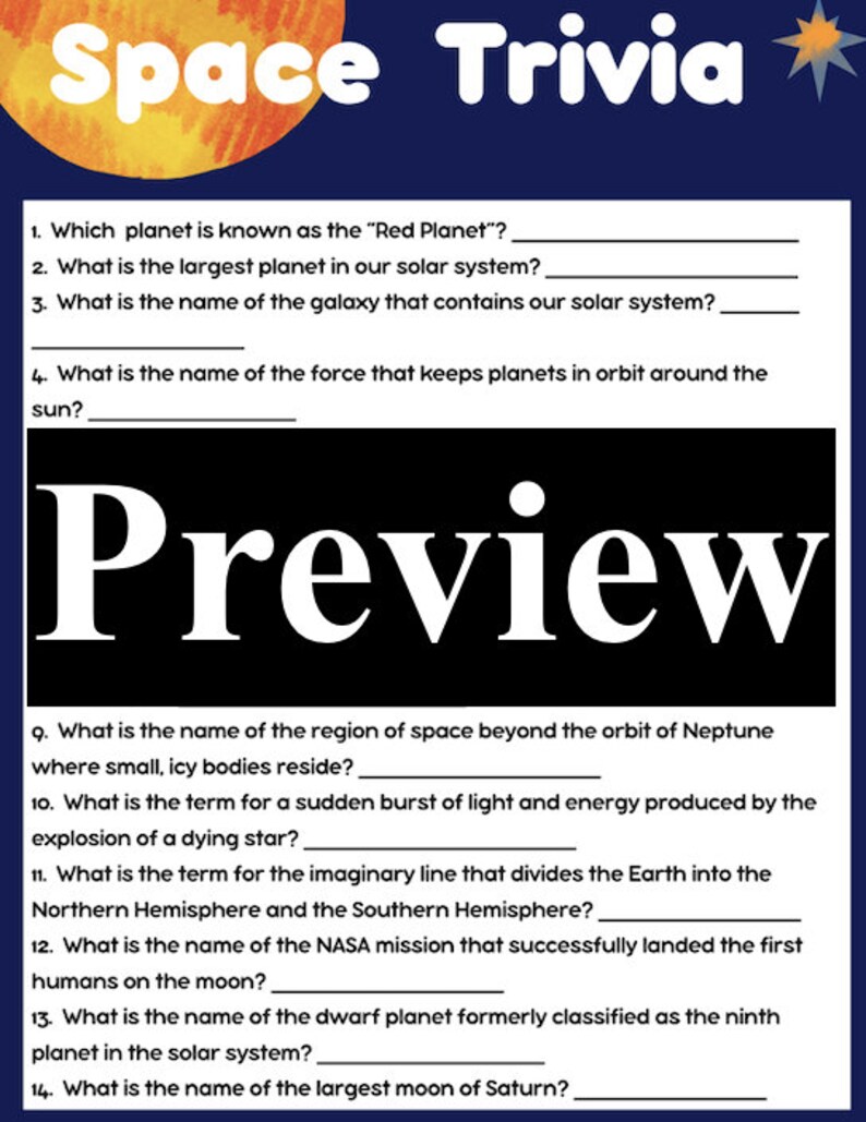 Space Trivia | Outer Space Trivia | Science Trivia Game | Kids and ...