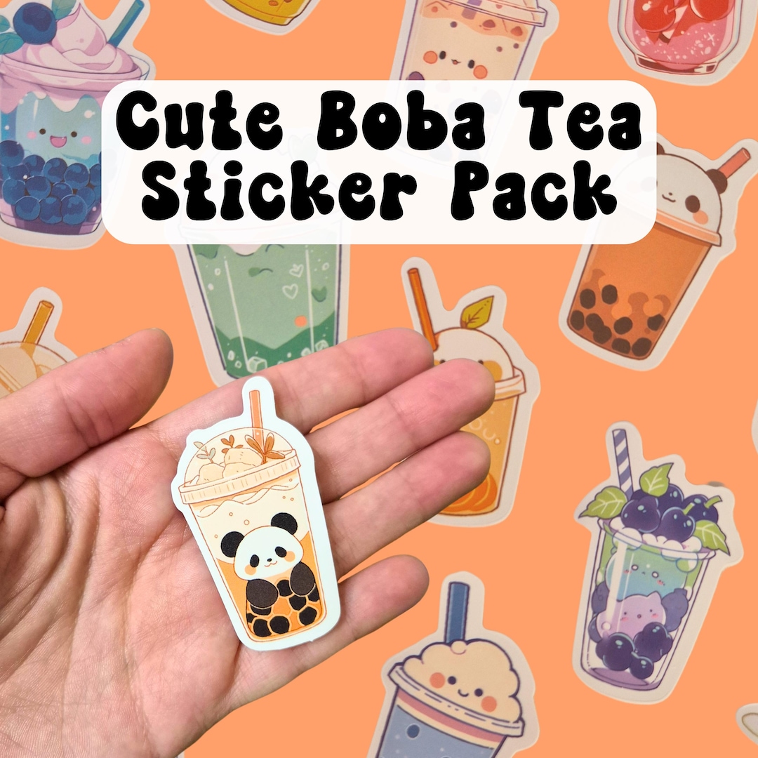 Cute Boba Tea Sticker Pack • Bubble Tea Sticker Pack • Kawaii Stickers ...