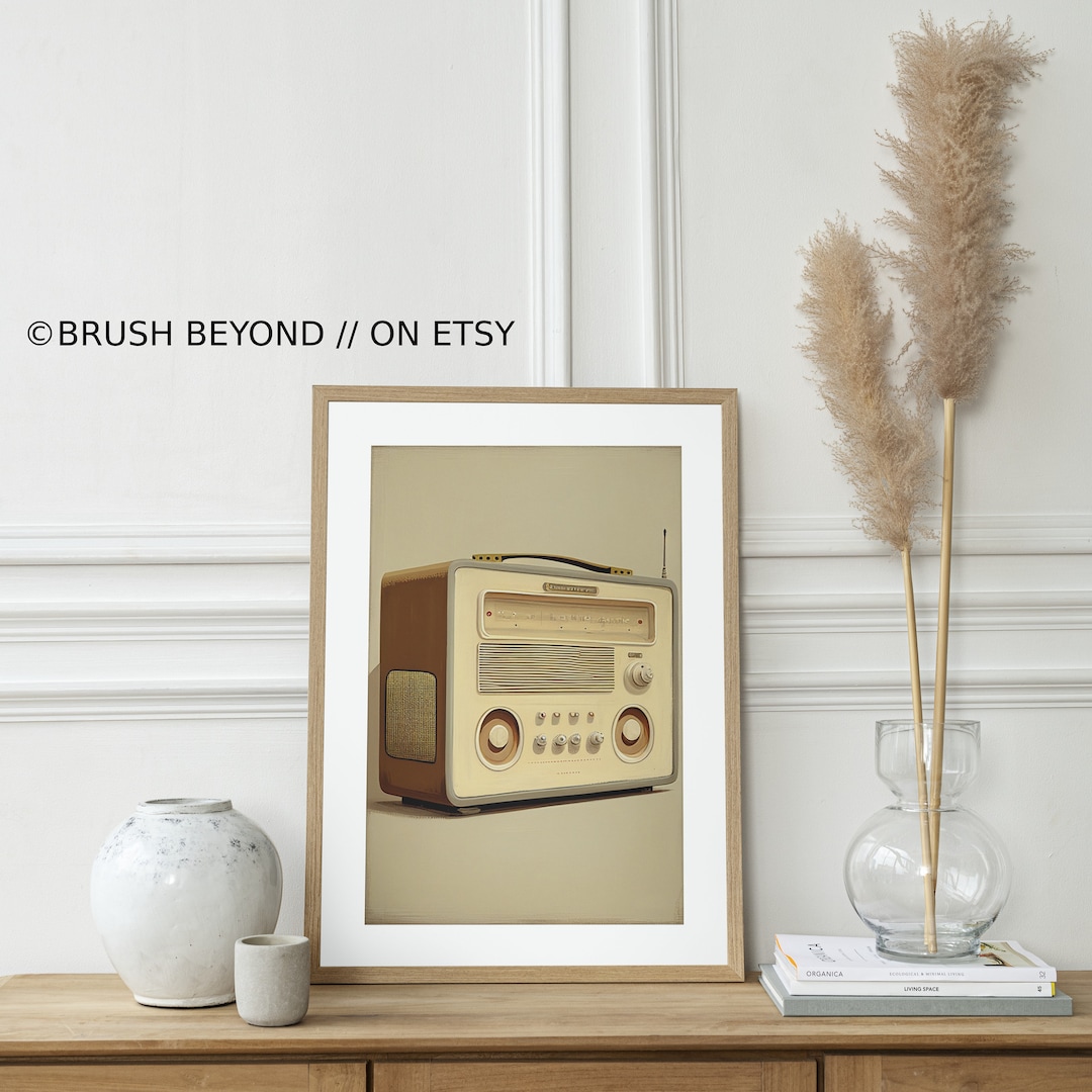 Retro Radio Printable Vintage Radio Modern Wall Art - Etsy