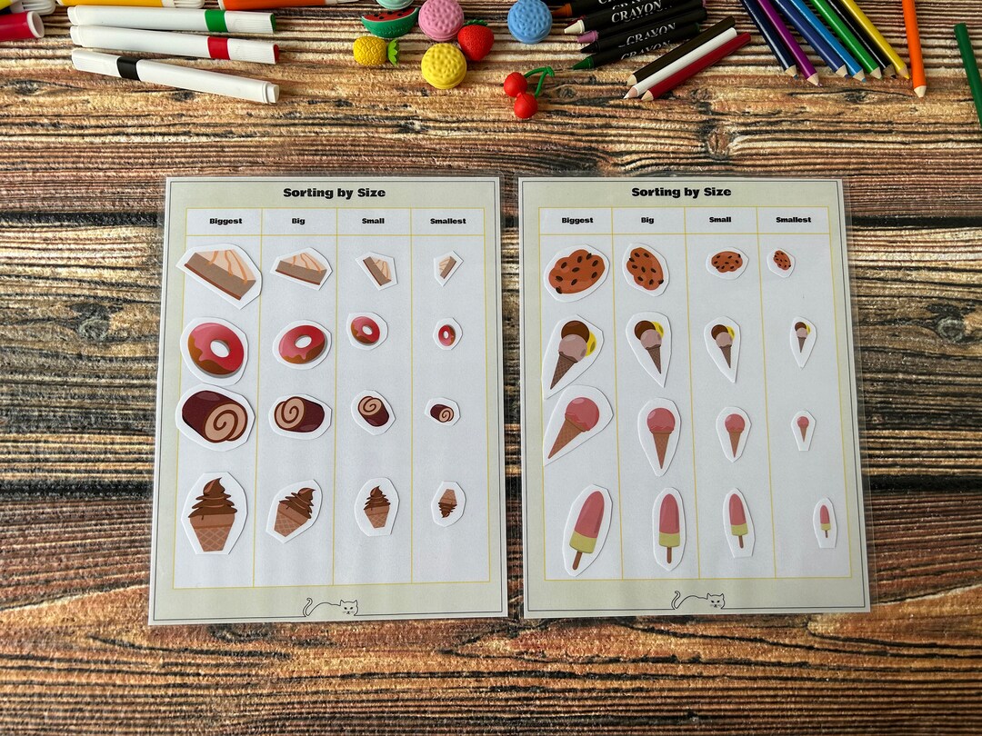Learning Sizes, Size Sorting, Toddler Activity Printable, Preschool ...