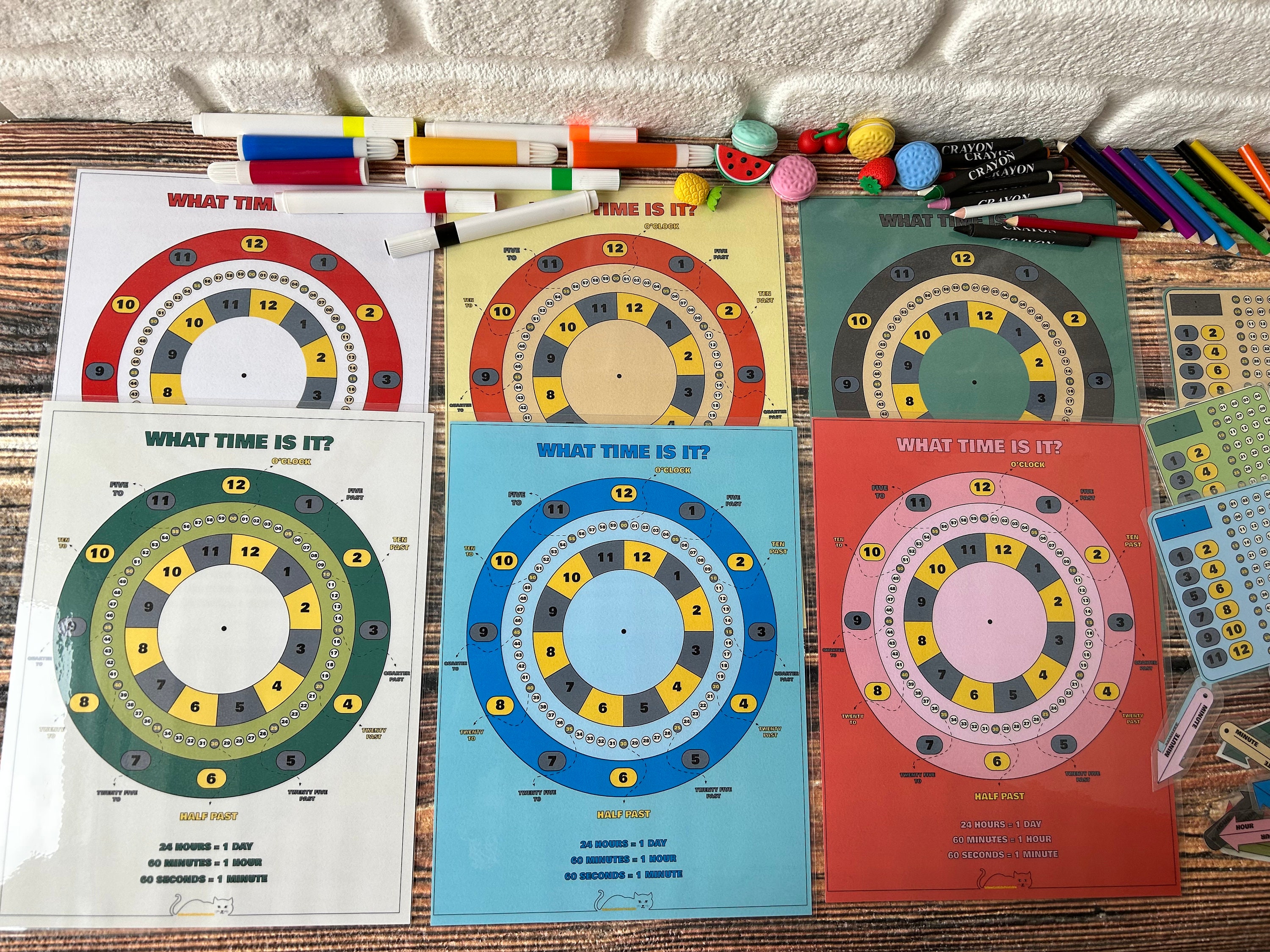 Learn the Time Clock Educational Poster What Time is It - Etsy