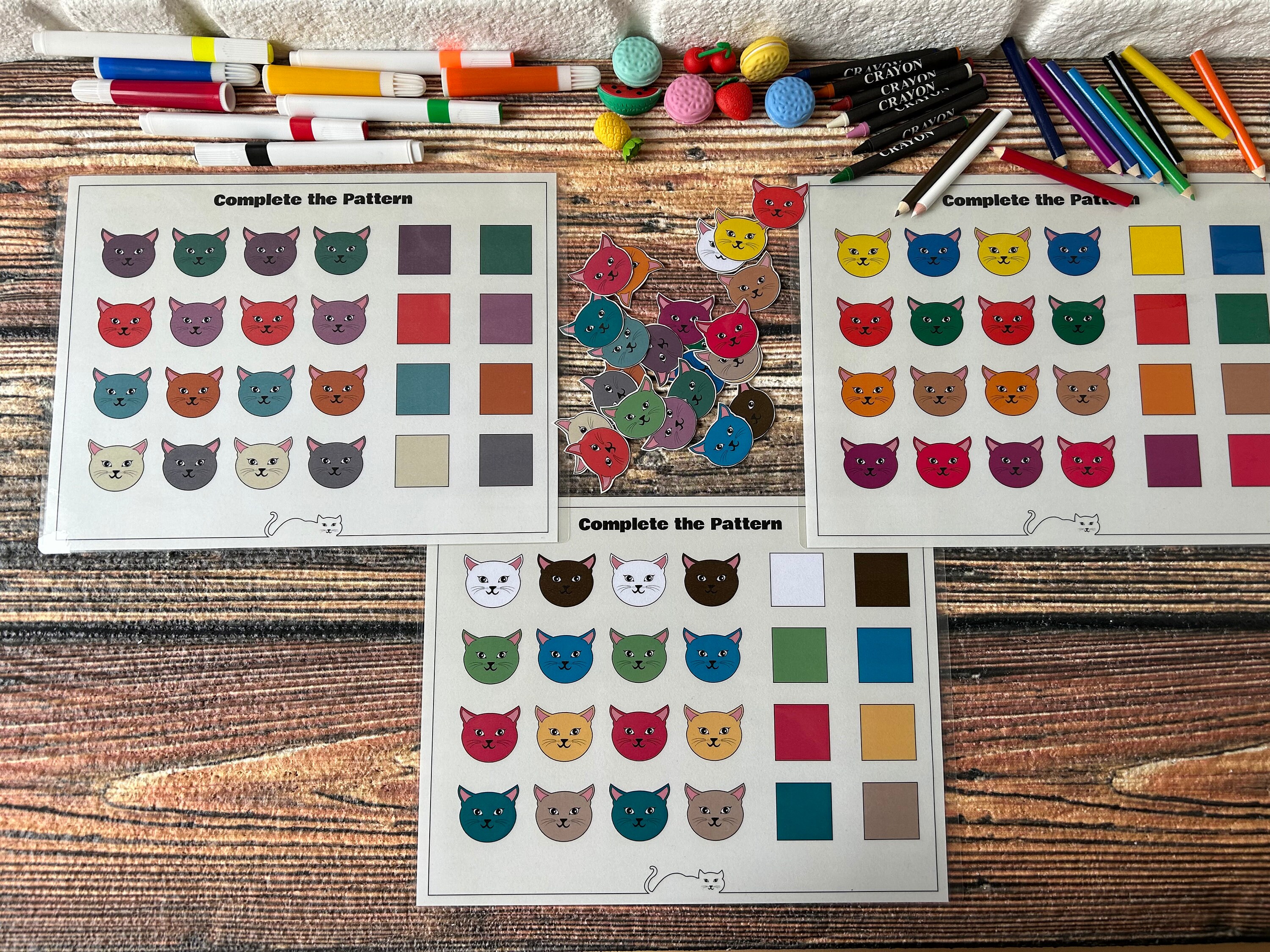 Complete the Pattern Worksheet, Finish the Pattern Game, Toddler ...