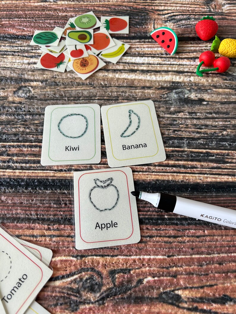 Fruits Flashcards, Learning Fruits, Fruits Matching, Busy Book, Sunday ...