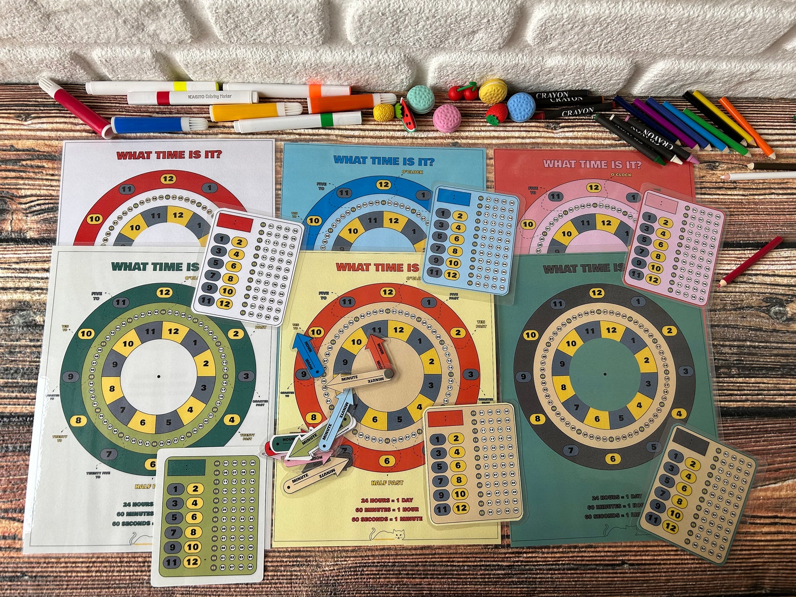 Learn the Time, Clock Educational Poster, What Time is It? Telling Time ...