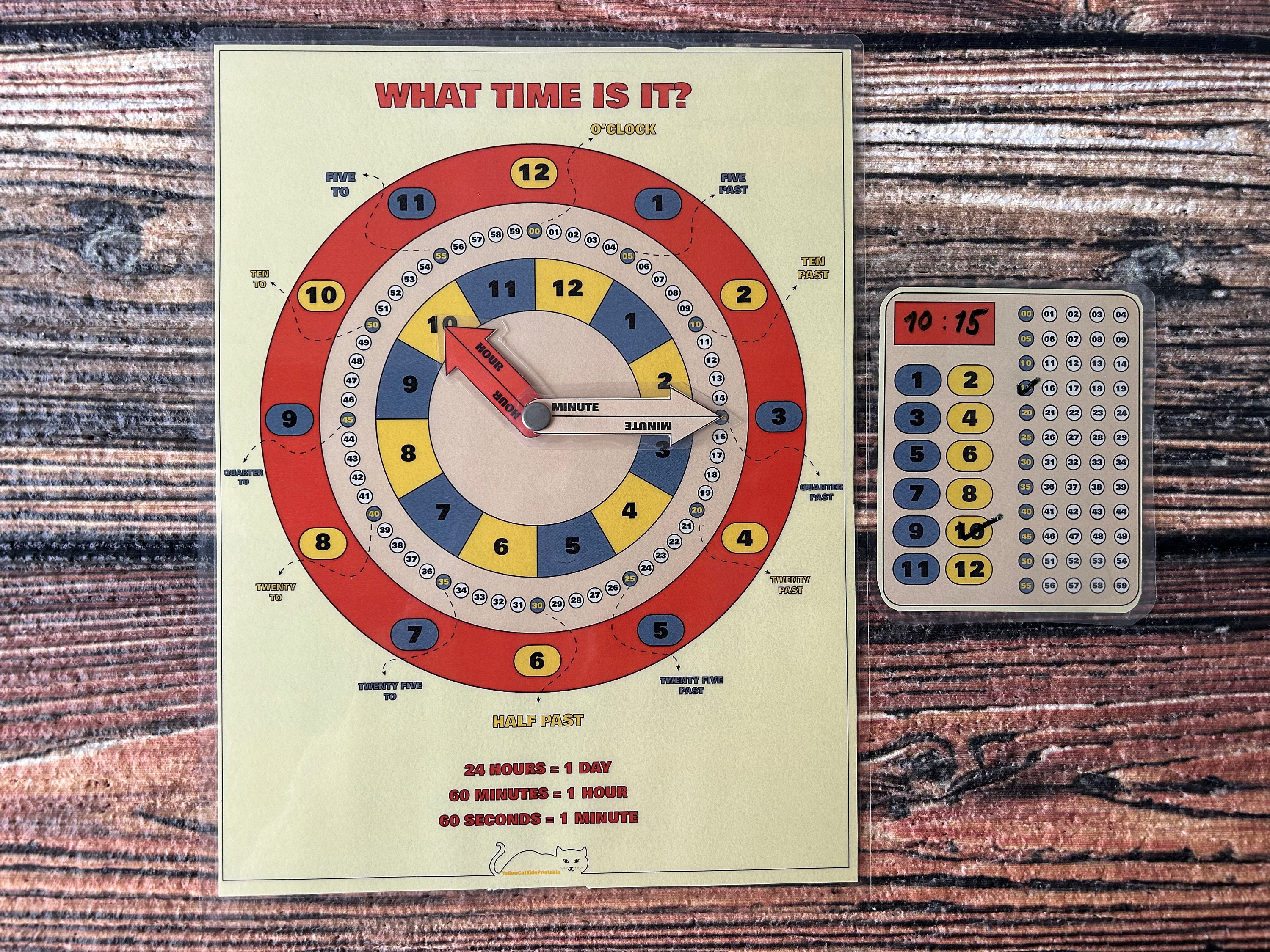 Learn the Time Clock Educational Poster What Time is It - Etsy