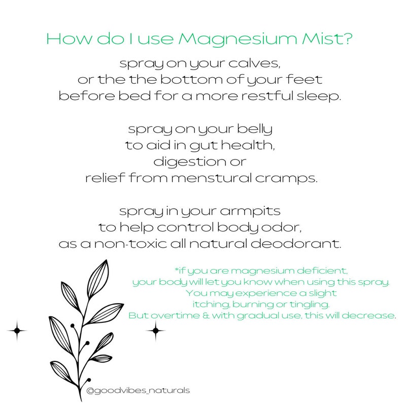 Natural Magnesium Mist - Etsy