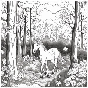 Equine Escapes: 25 Digital Coloring Pages for Horse Lovers - Etsy