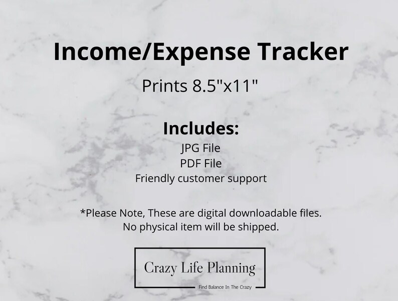 Income and Expense Tracker, Business Expense Log Printable, Spending ...