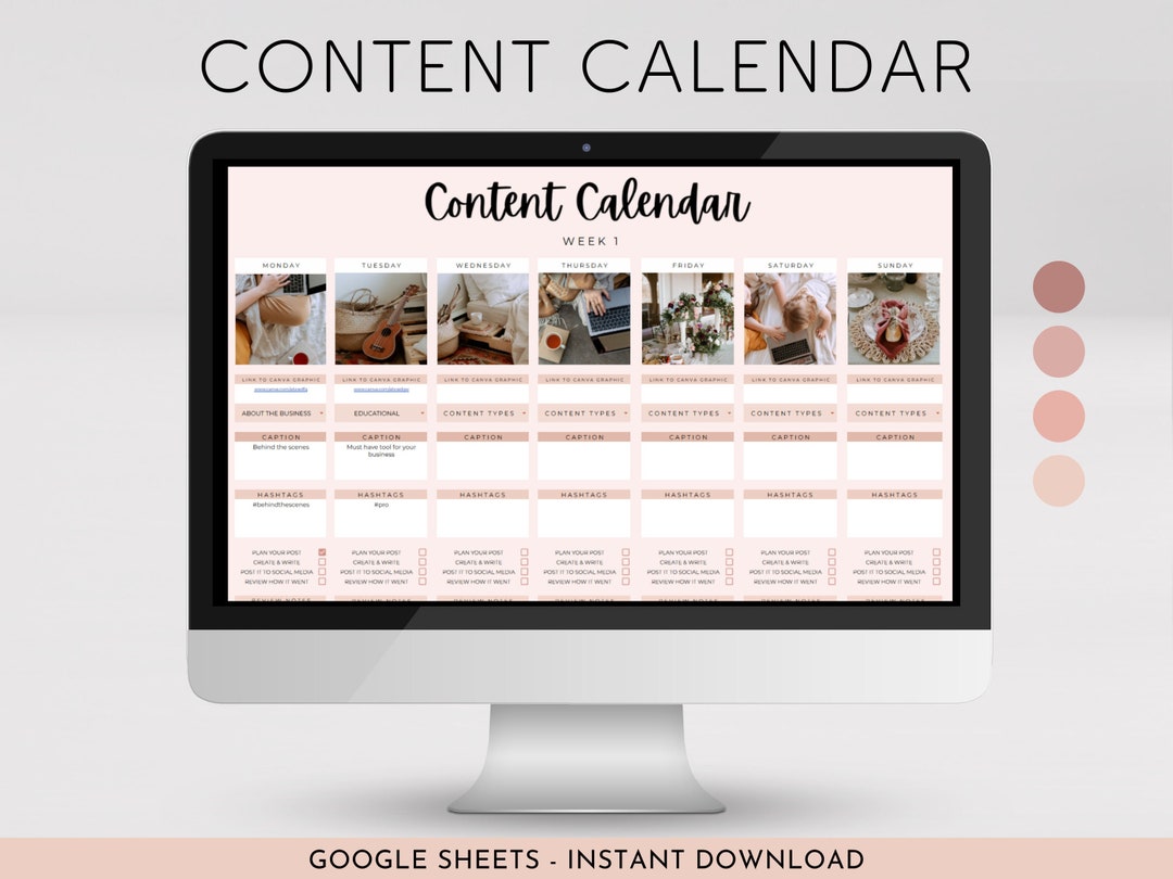 Social Media Content Planner Googlesheets, Monthly Social Media ...