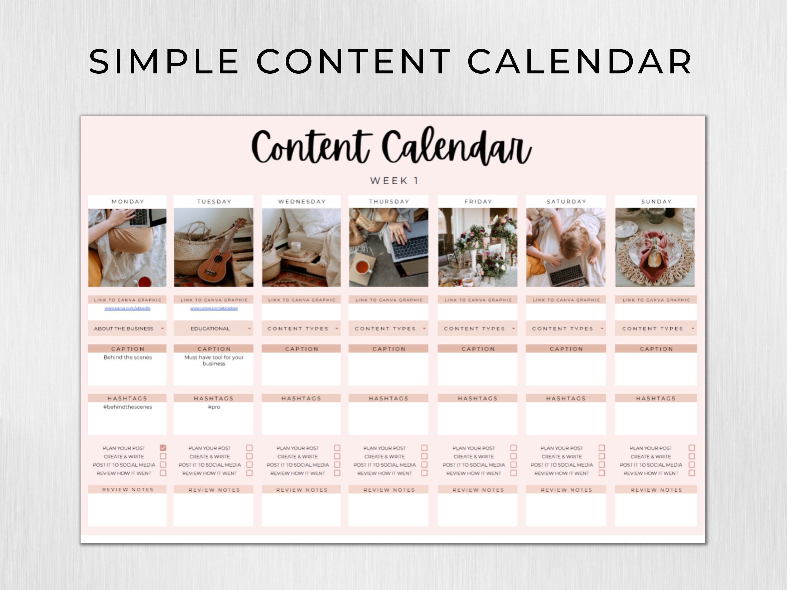 Social Media Content Planner Googlesheets, Monthly Social Media ...
