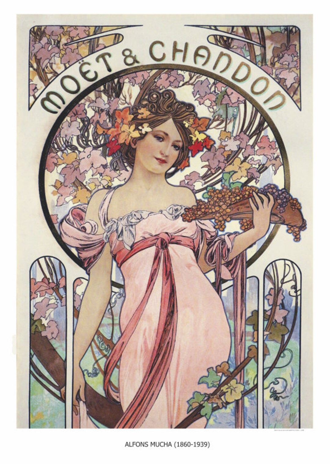 Mucha Vintage Poster Moët & Chandon by Mucha A3 Wall Decoration Poster ...