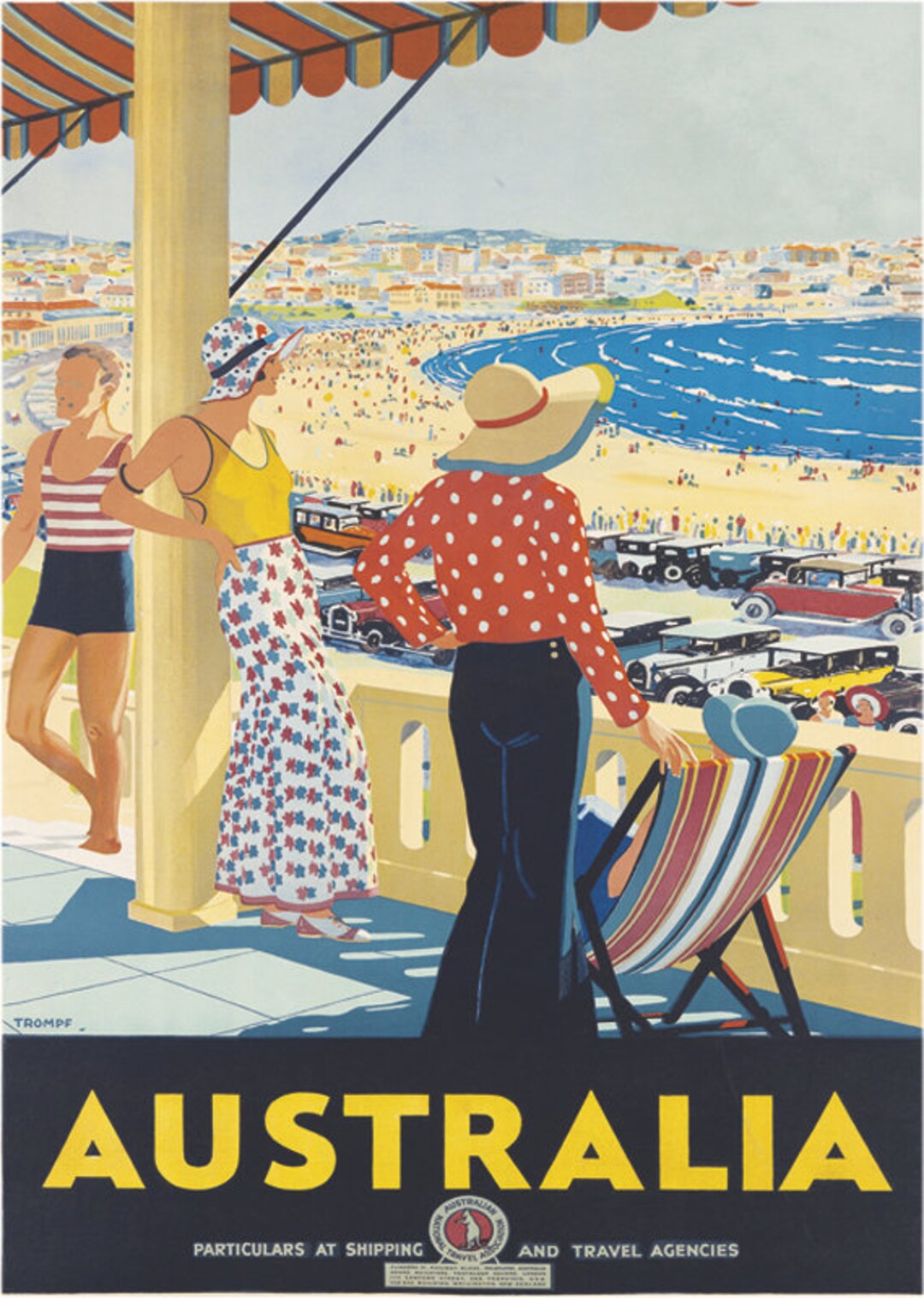 Vintage Poster Advertisements of Yesteryear Tourism World - Bondi Beach ...